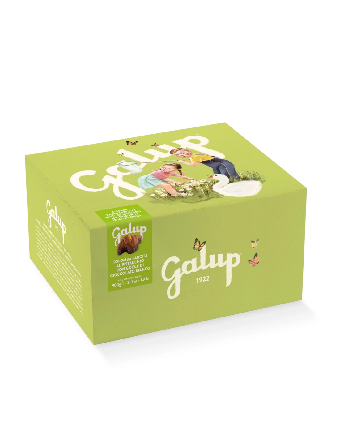 Colomba Gran Galup farcita al pistacchio e gocce di cioccolato bianco ...